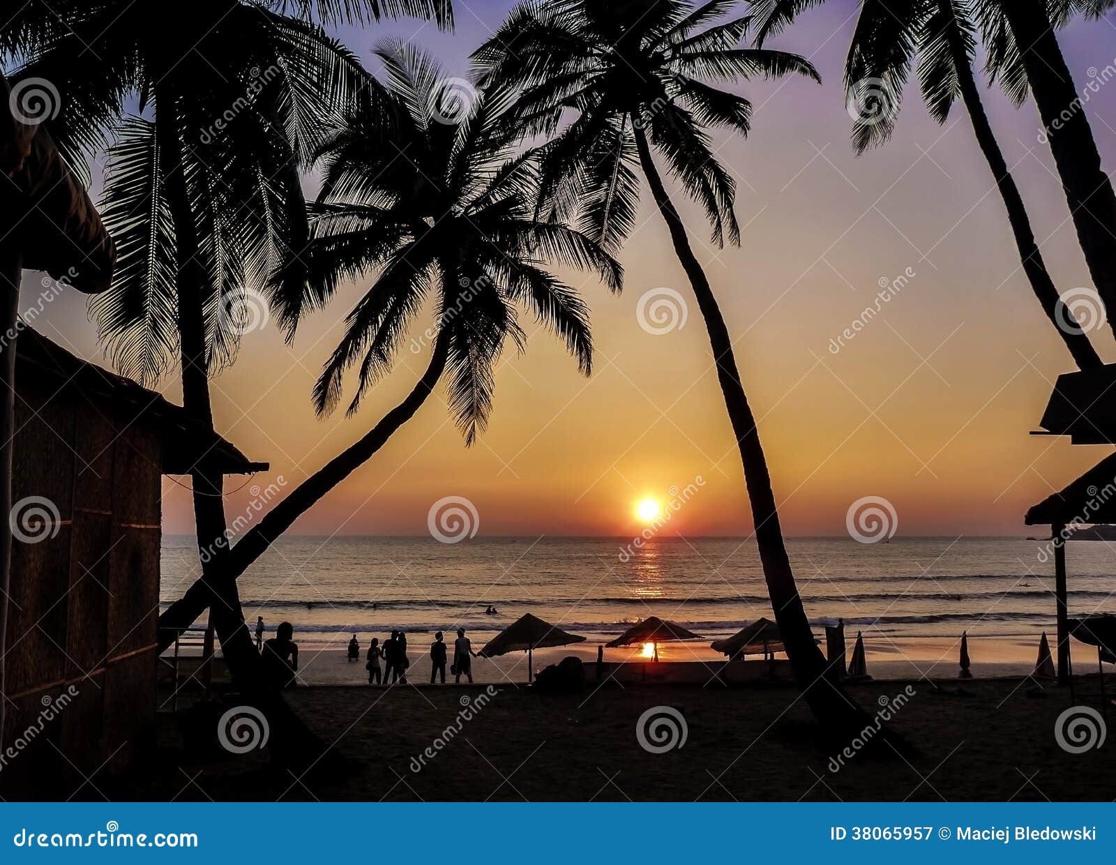 Beautiful Golden Sunset on the Beach, GOA, India Stock Image - Image of ...