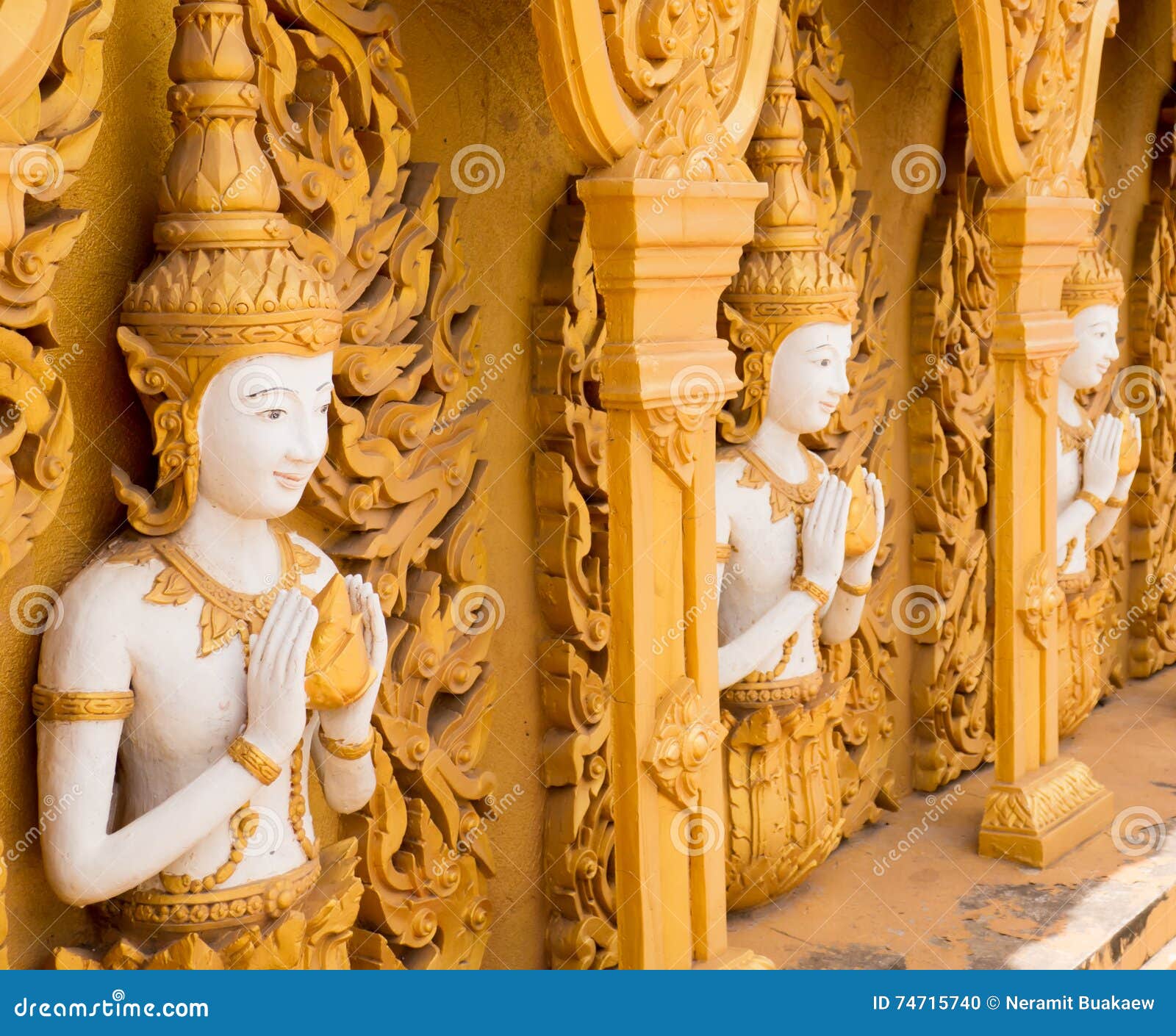 Beautiful Golden Temple Wall Stock Photo - Image of carved, texture ...