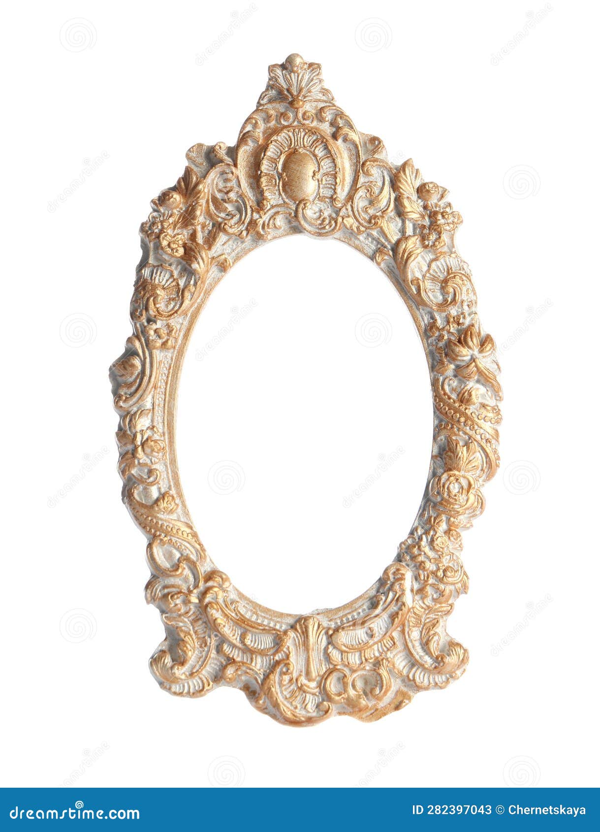 Beautiful Golden Vintage Frame Isolated on White Stock Image - Image of ...