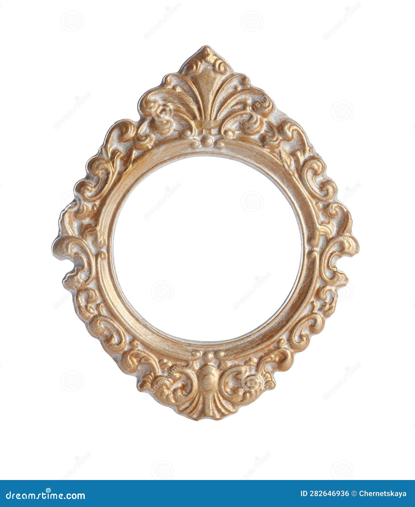 Beautiful Golden Vintage Frame Isolated on White Stock Photo - Image of ...