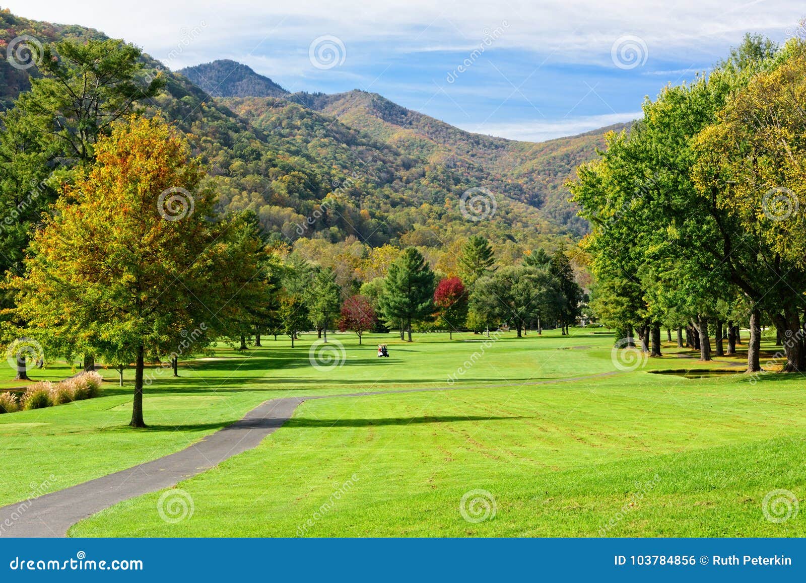 Golf Course in the Mountains Stock Photo - Image of trees, fall: 103784856