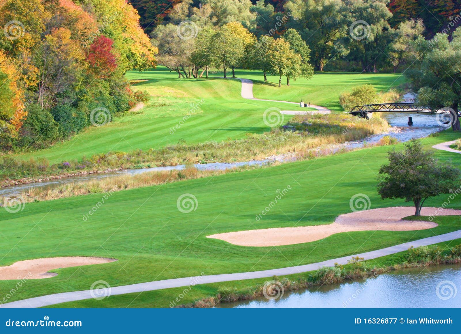 Beautiful Golf Course in the Fall Stock Image - Image of beautiful ...