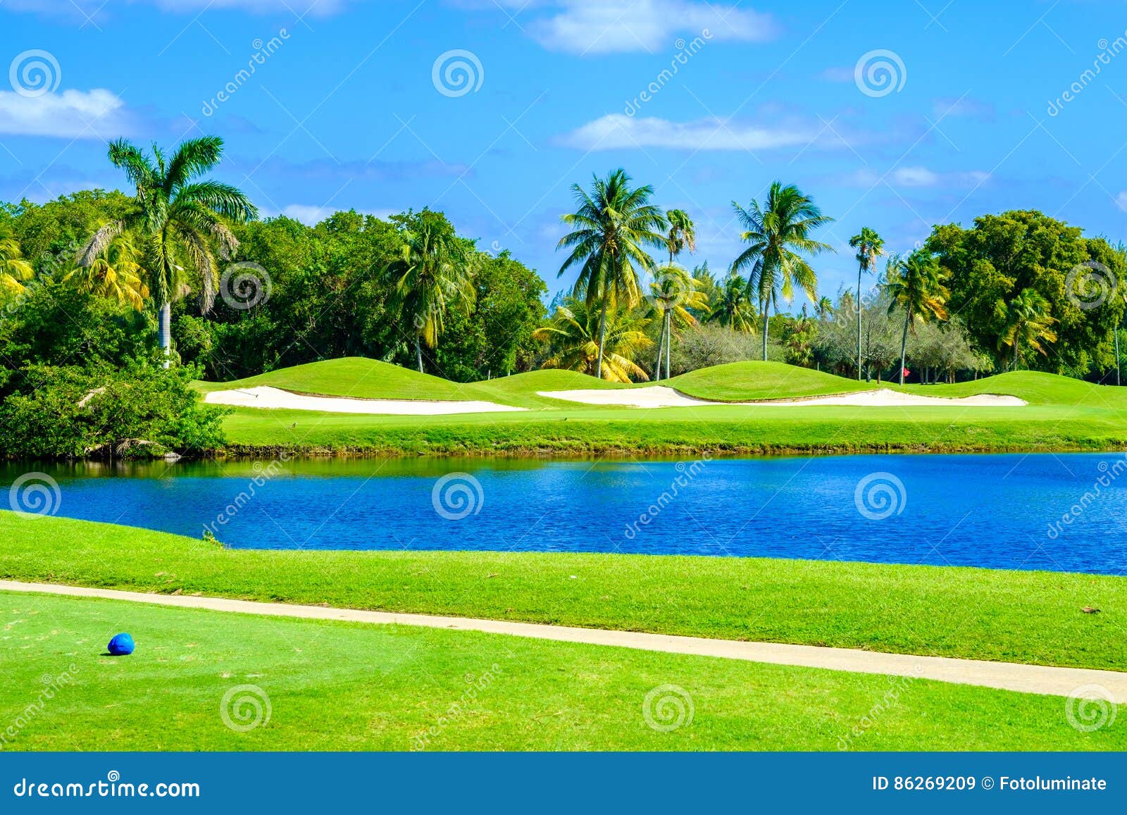 Beautiful golf course stock image. Image of lake, recreation - 86269209