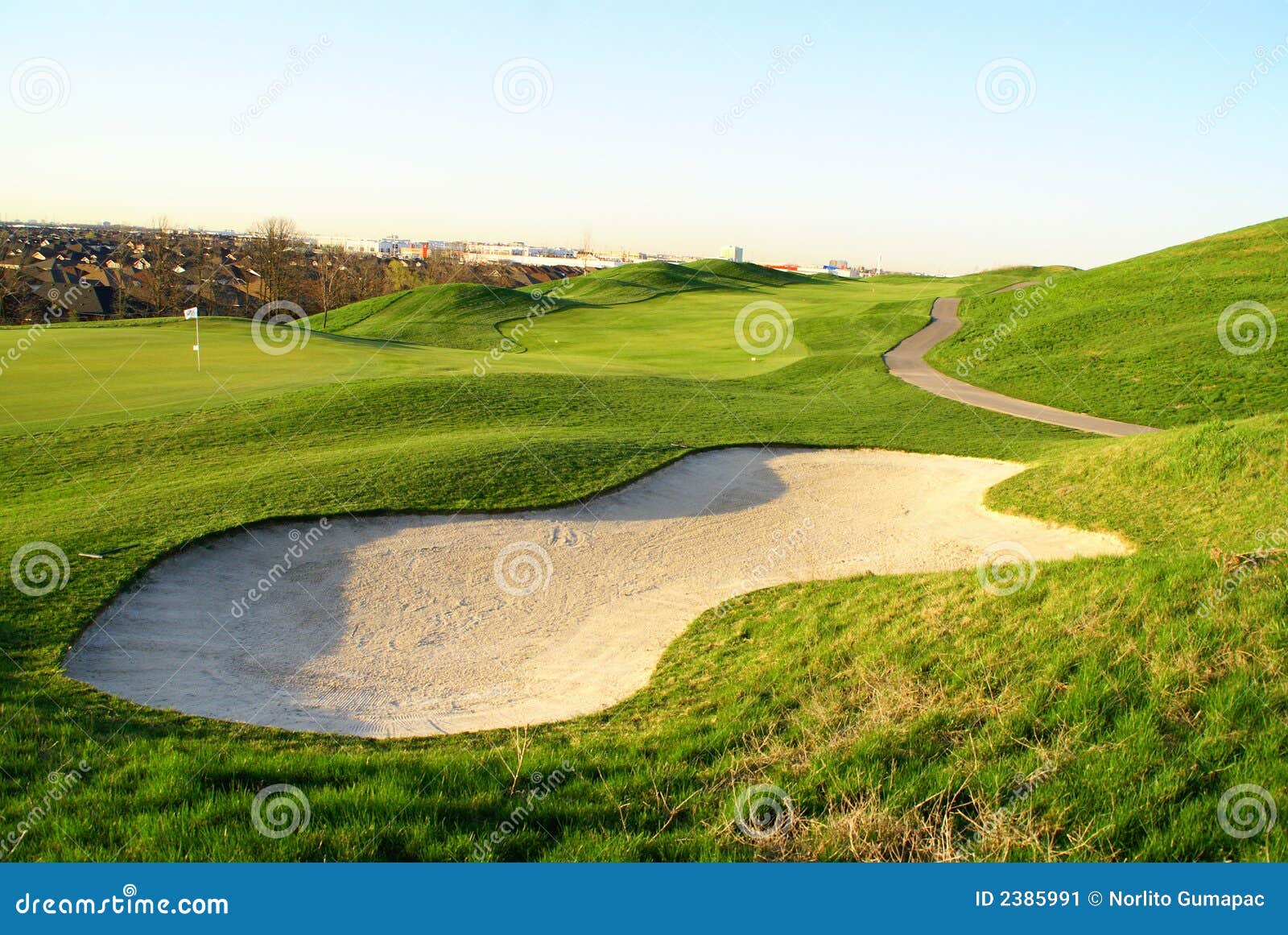 Beautiful Golf hill stock image. Image of lonely, hill - 2385991