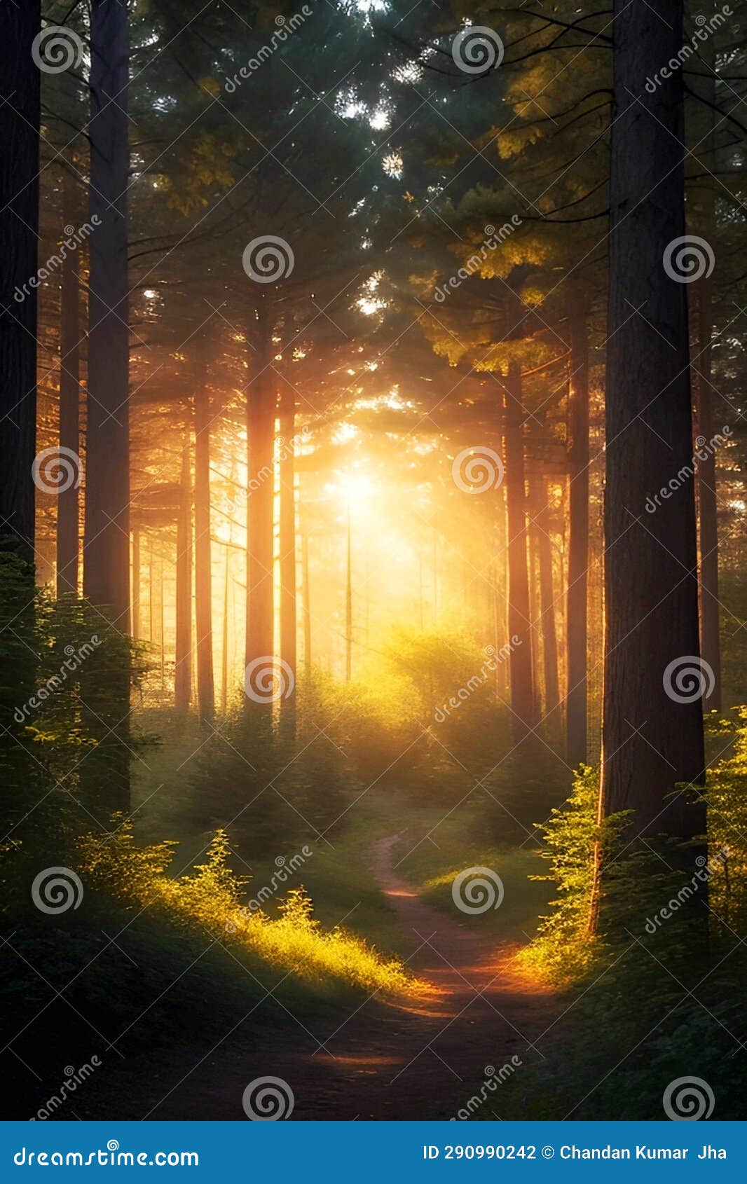 A Beautiful Goodmorning from Rising Sun and Forest. Stock Photo - Image ...