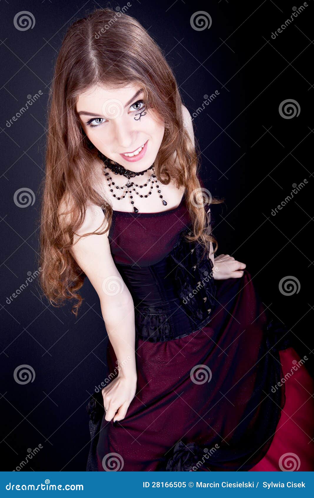 Beautiful gothic girl stock image. Image of gothic, dress - 28166505