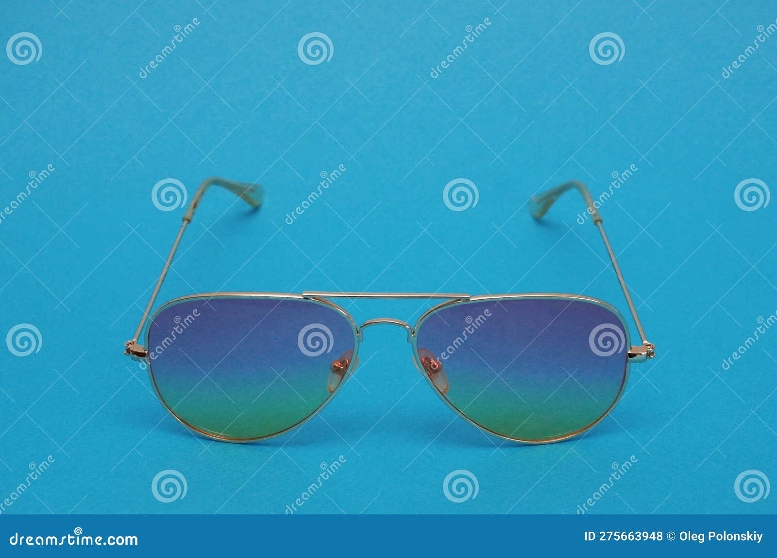 Beautiful Gradient Glasses on a Blue Background. Stock Photo - Image of ...