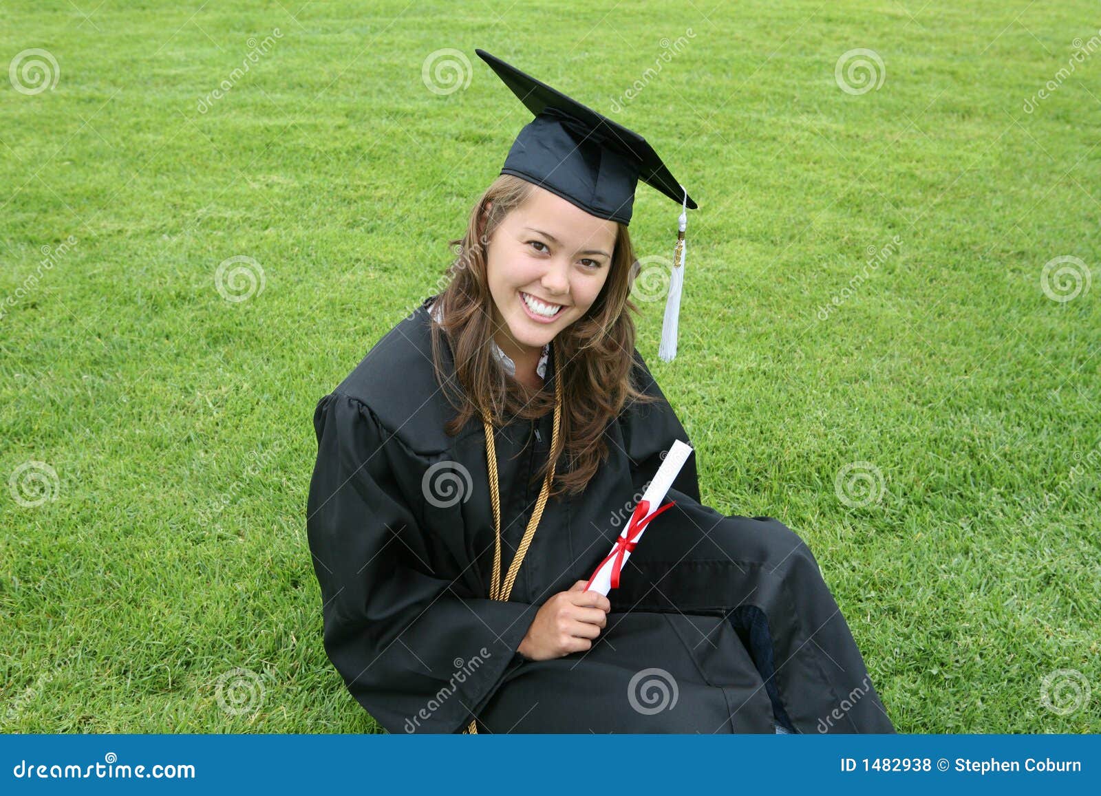 Beautiful Graduate Holding Certificate In Class Royalty-Free Stock ...