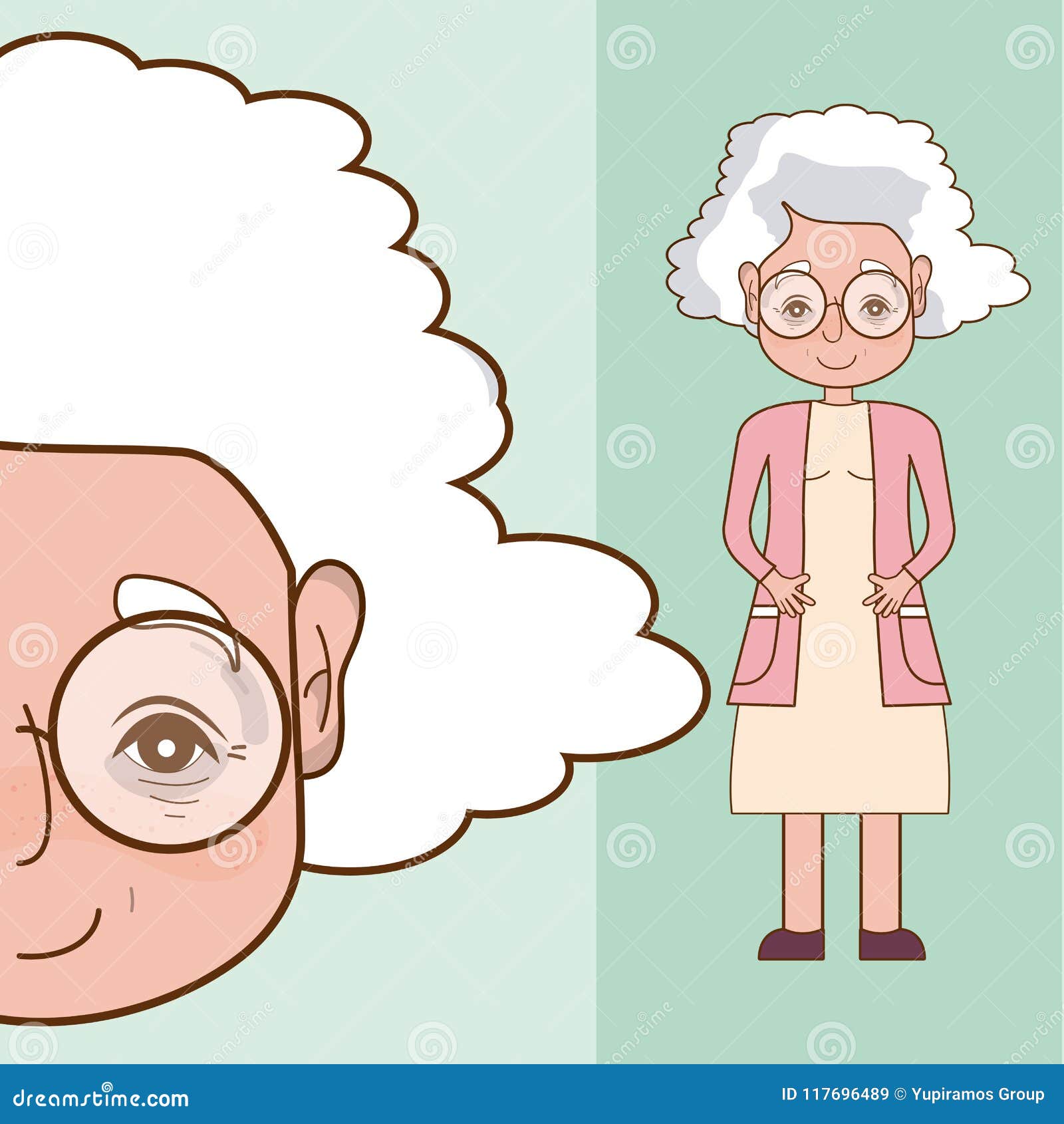 Beautiful Grandmother Cartoon Stock Vector Illustration Of Together