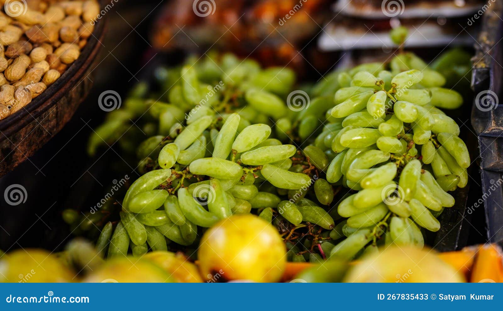 Beautiful Green Grapes Image in Fruit Shop Stock Image - Image of ...