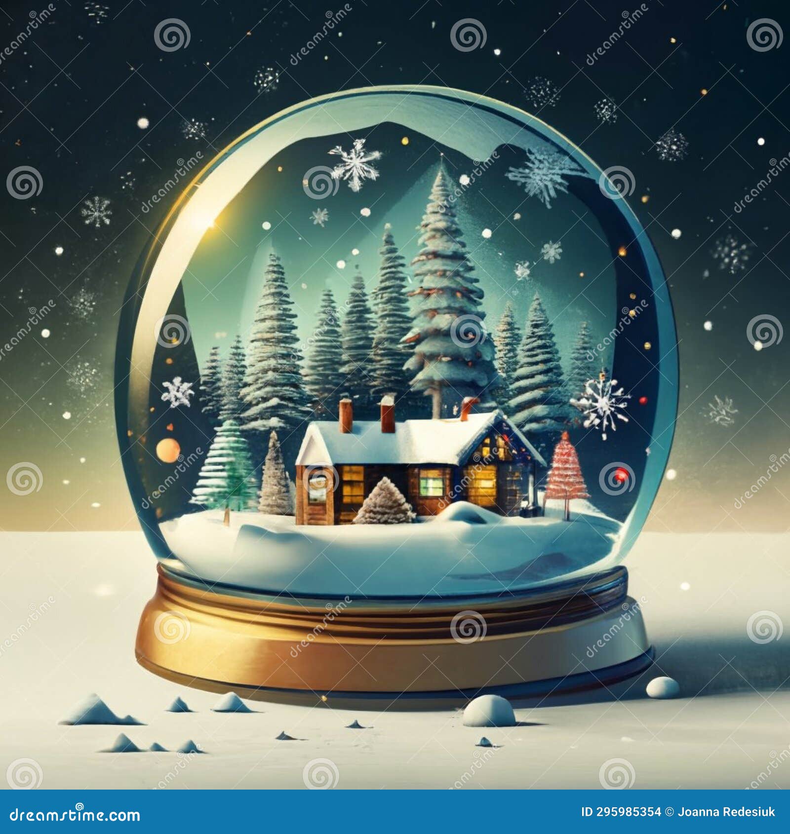 Beautiful Graphic for Christmas Snow Globe with House Stock ...