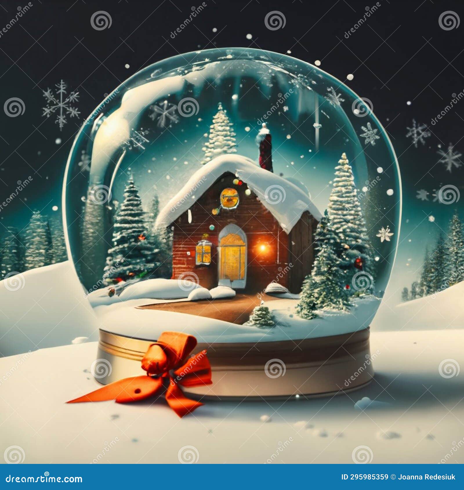 Beautiful Graphic for Christmas Snow Globe with House Stock ...