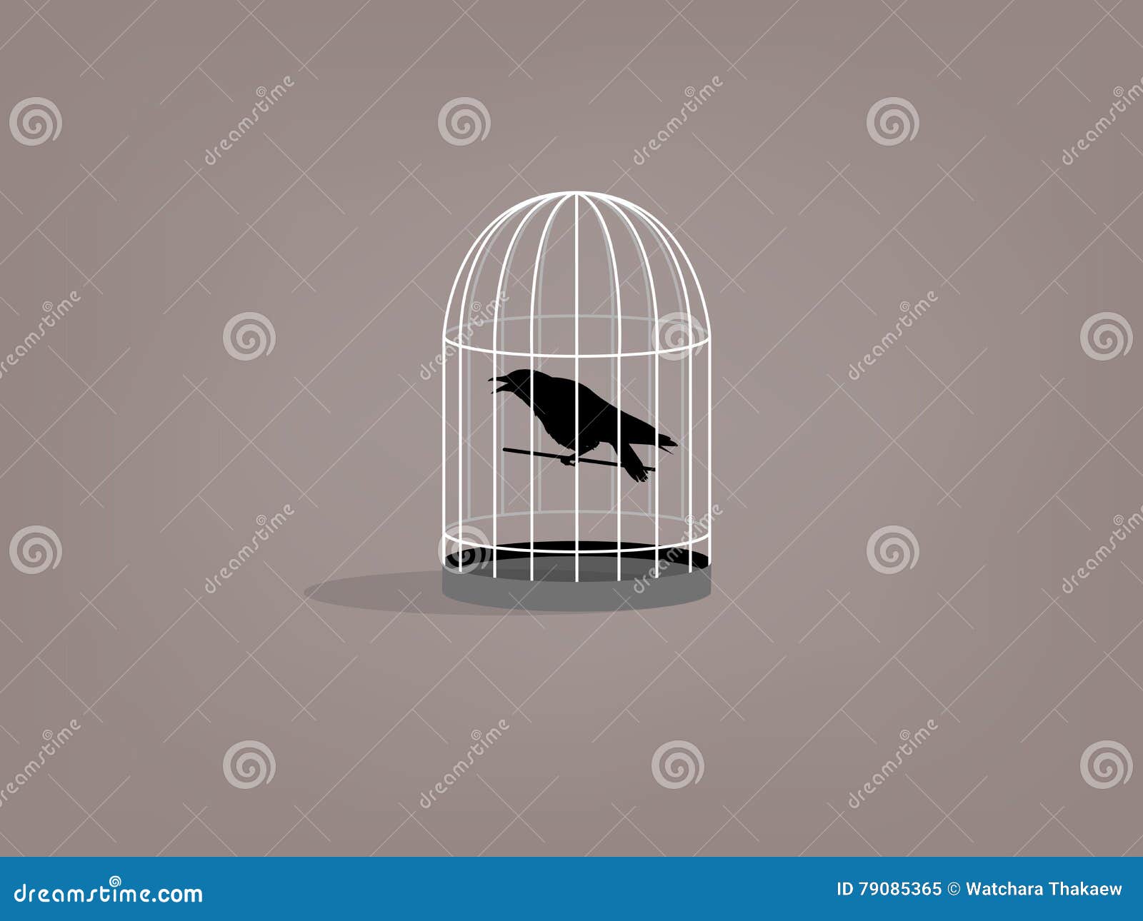 Beautiful Graphic Design of Crow in Birdcage Stock Vector ...