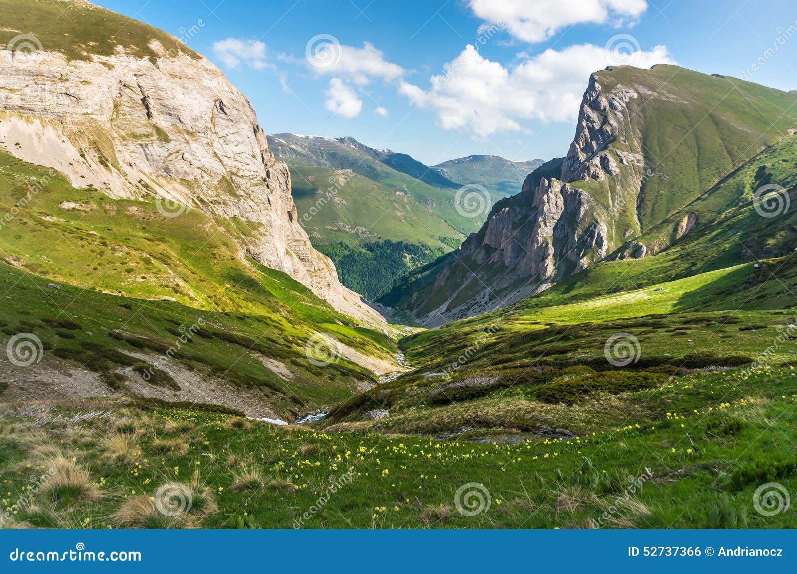Beautiful grassy valley stock photo. Image of hill, valley - 52737366