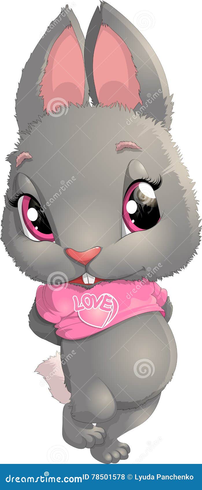Beautiful gray rabbit stock vector. Illustration of small - 78501578