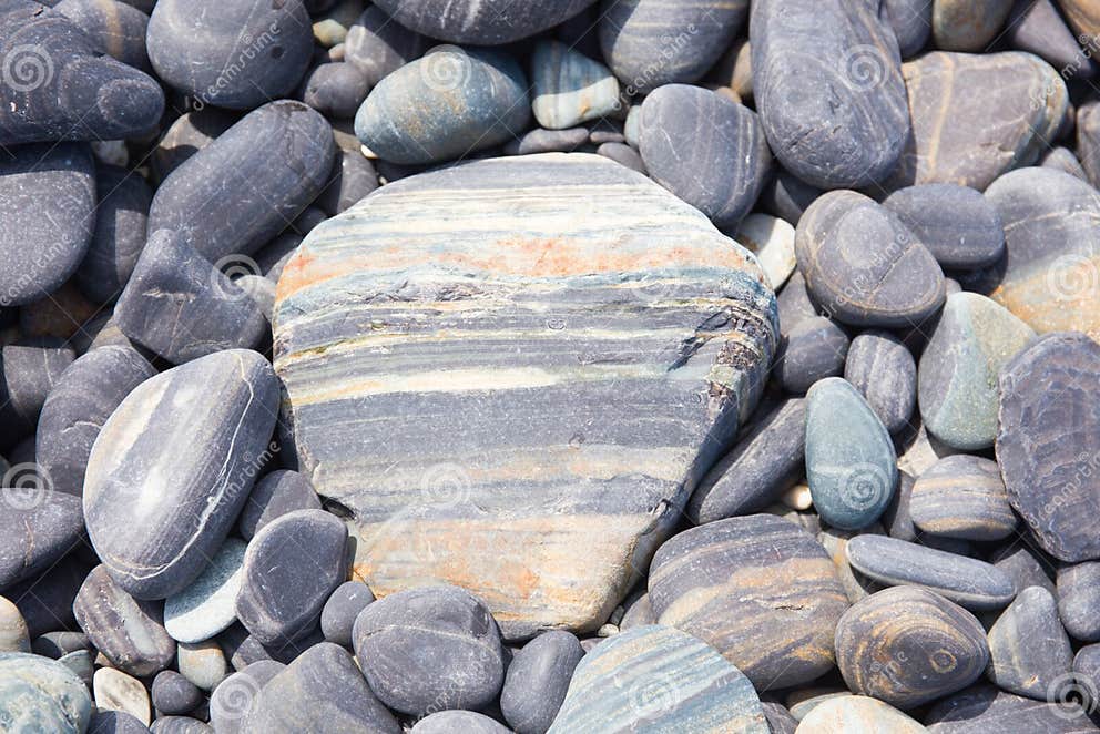 Beautiful Gray Rock Pattern on the Beach Stock Image - Image of white ...
