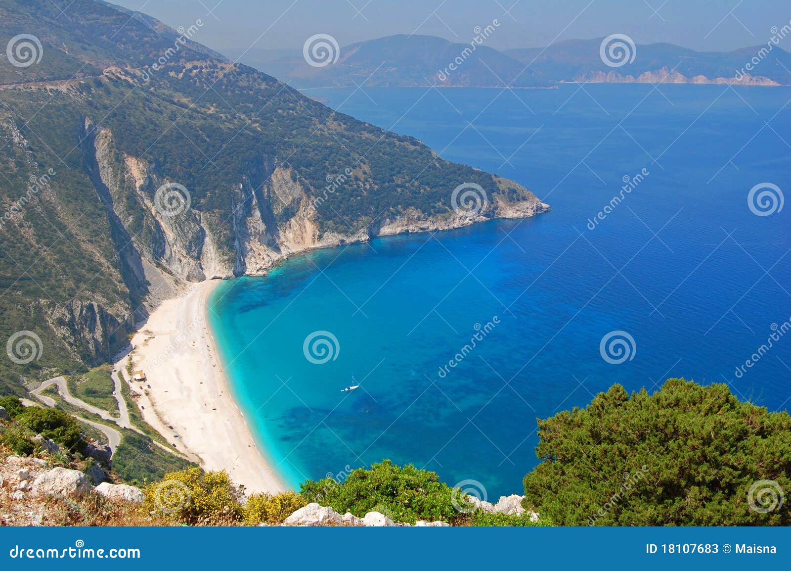 Beautiful greek beach stock image. Image of trip, cephalonia - 18107683