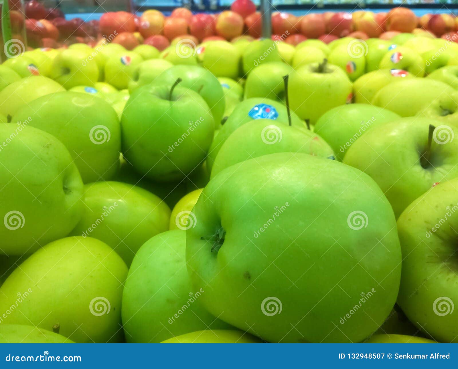 Beautiful Green Apple stock image. Image of background - 132948507