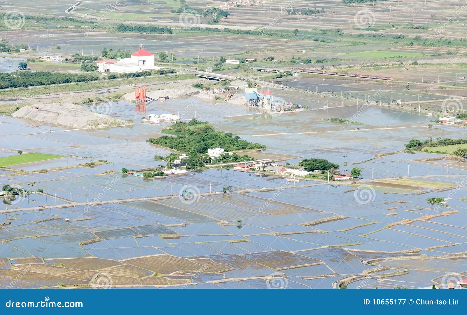 Beautiful Green and Blue Farm Stock Image - Image of green, background ...