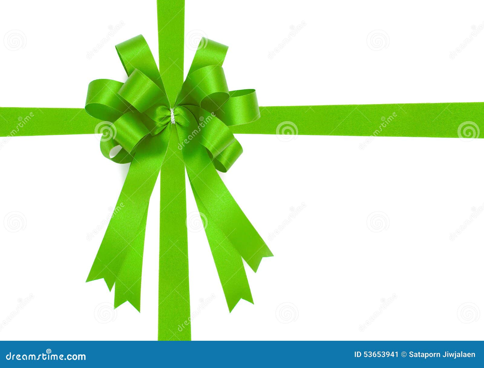 Beautiful Green Bow from Satin Ribbon Stock Image - Image of knot, life ...