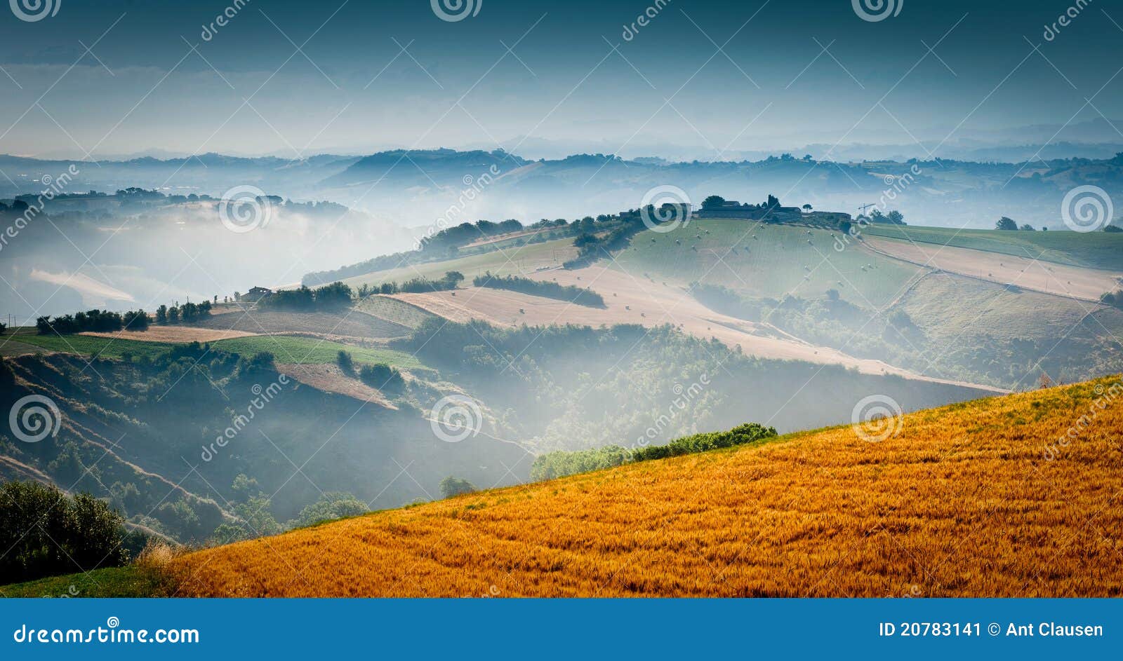 Beautiful Green Countryside in the Morning Light Stock Image - Image of ...