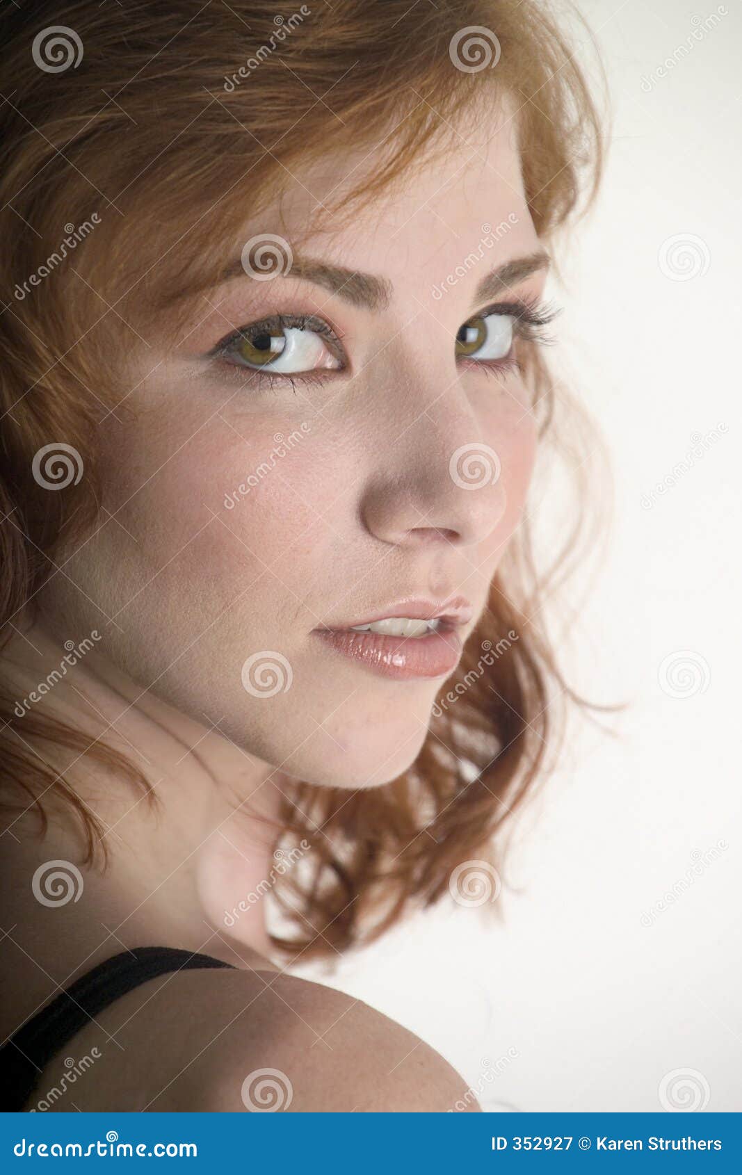 Beautiful Green Eyed Girl Stock Image Image Of Lashes 352927