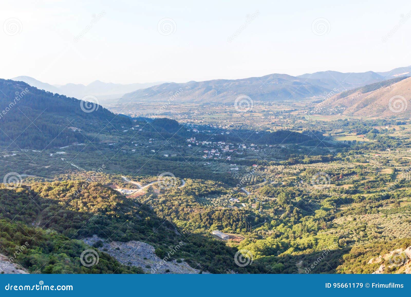 Beautiful Green Forest Mountains at Sunset Stock Image - Image of ...