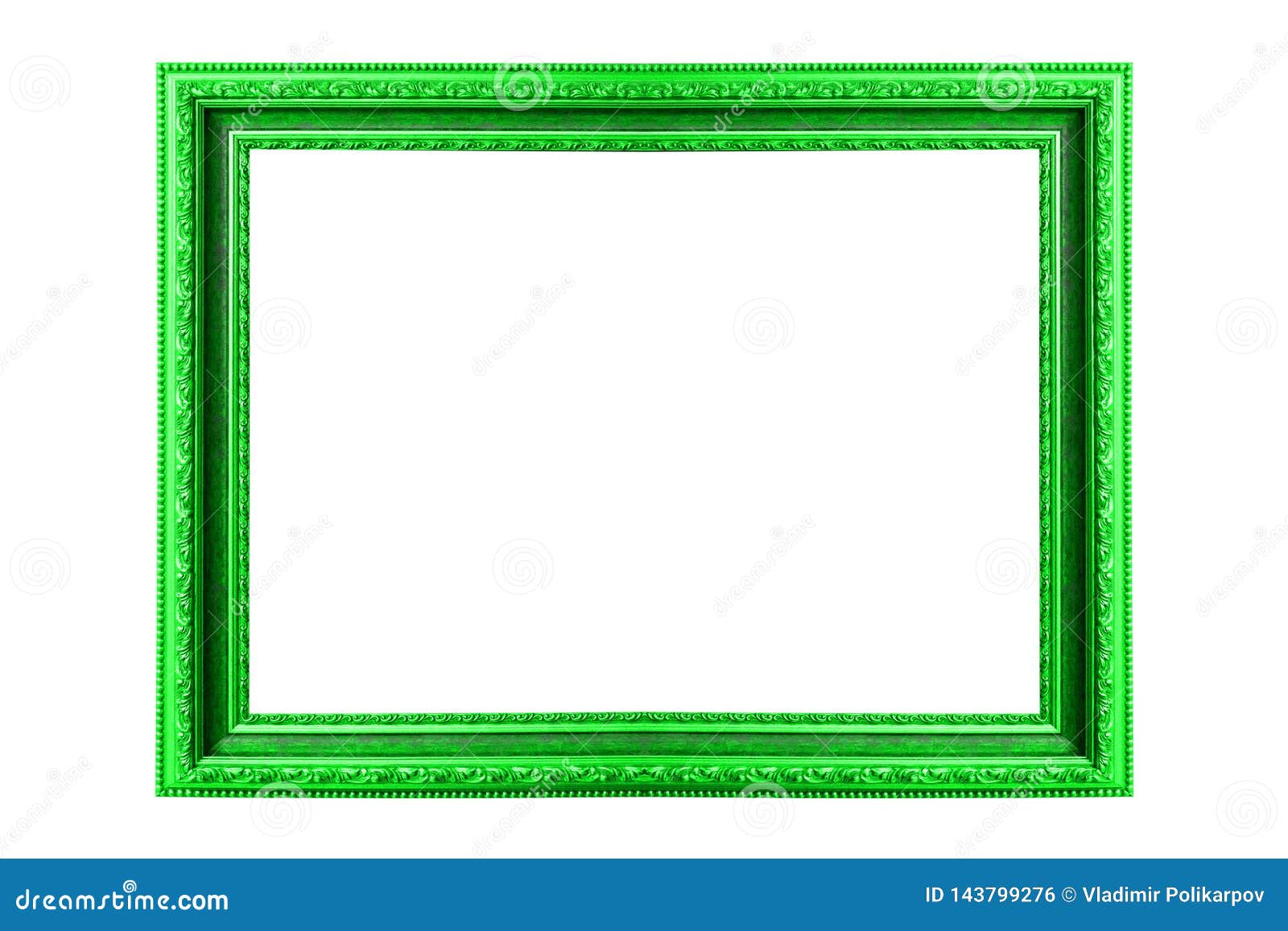 Beautiful Green Frame Isolated on White Background Stock Photo - Image ...