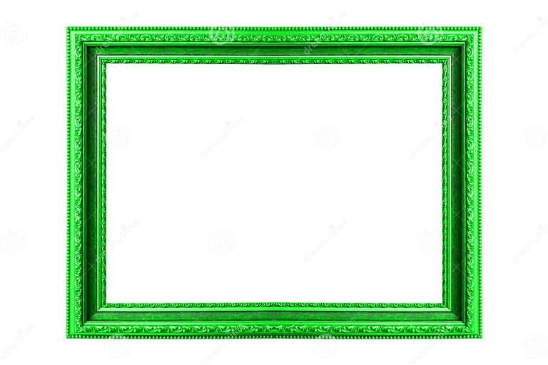 Beautiful Green Frame Isolated on White Background Stock Photo - Image ...