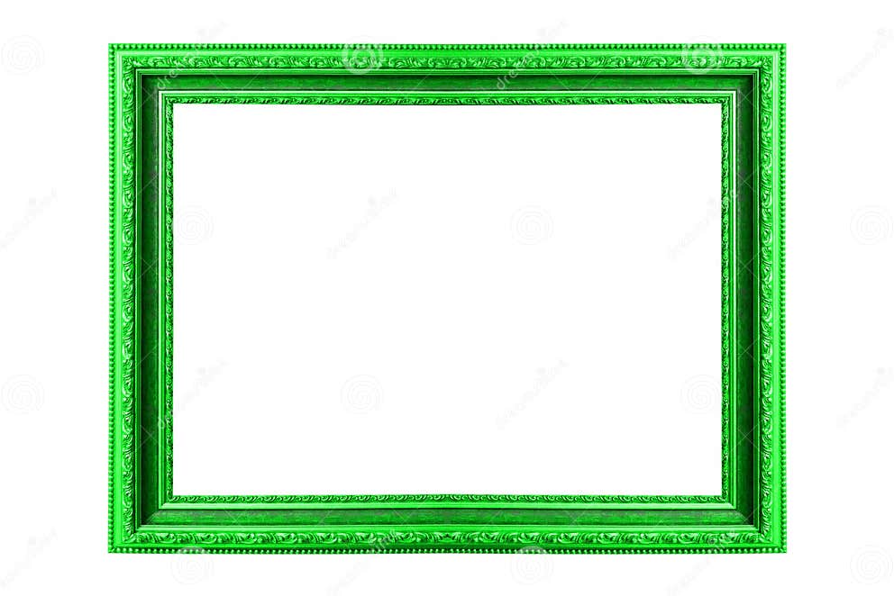 Beautiful Green Frame Isolated on White Background Stock Photo - Image ...