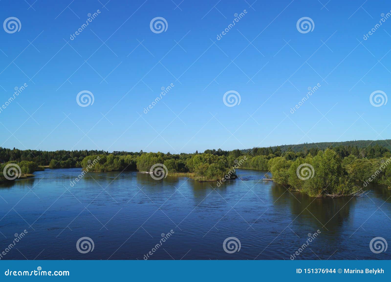 Beautiful Green Islands on the River Stock Photo - Image of beauty ...