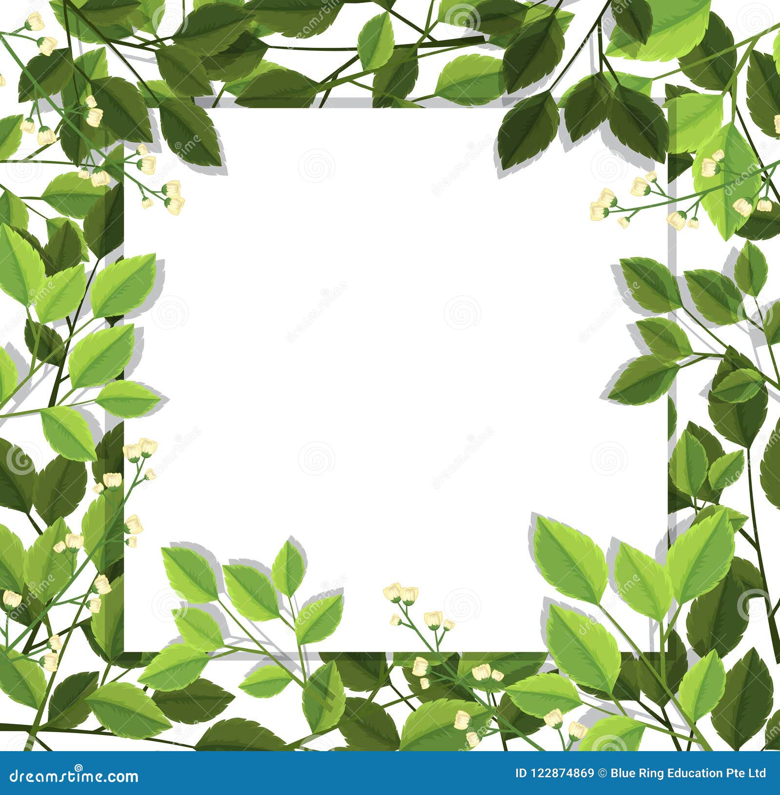 Beautiful Green Leaf Border Stock Vector - Illustration of flower ...