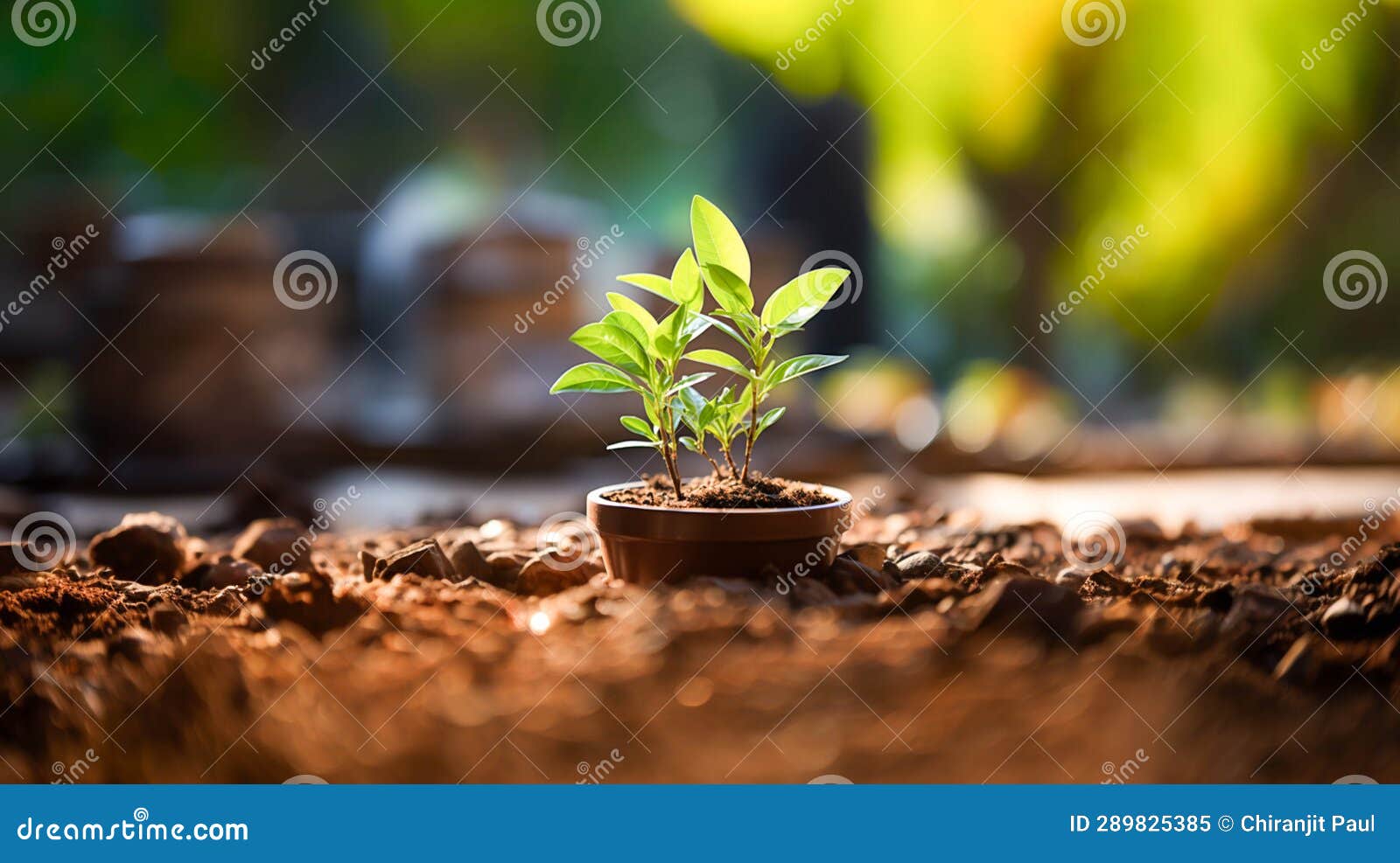 A Beautiful Green Leaf Grows in a Small Flower Pot Stock Image - Image ...