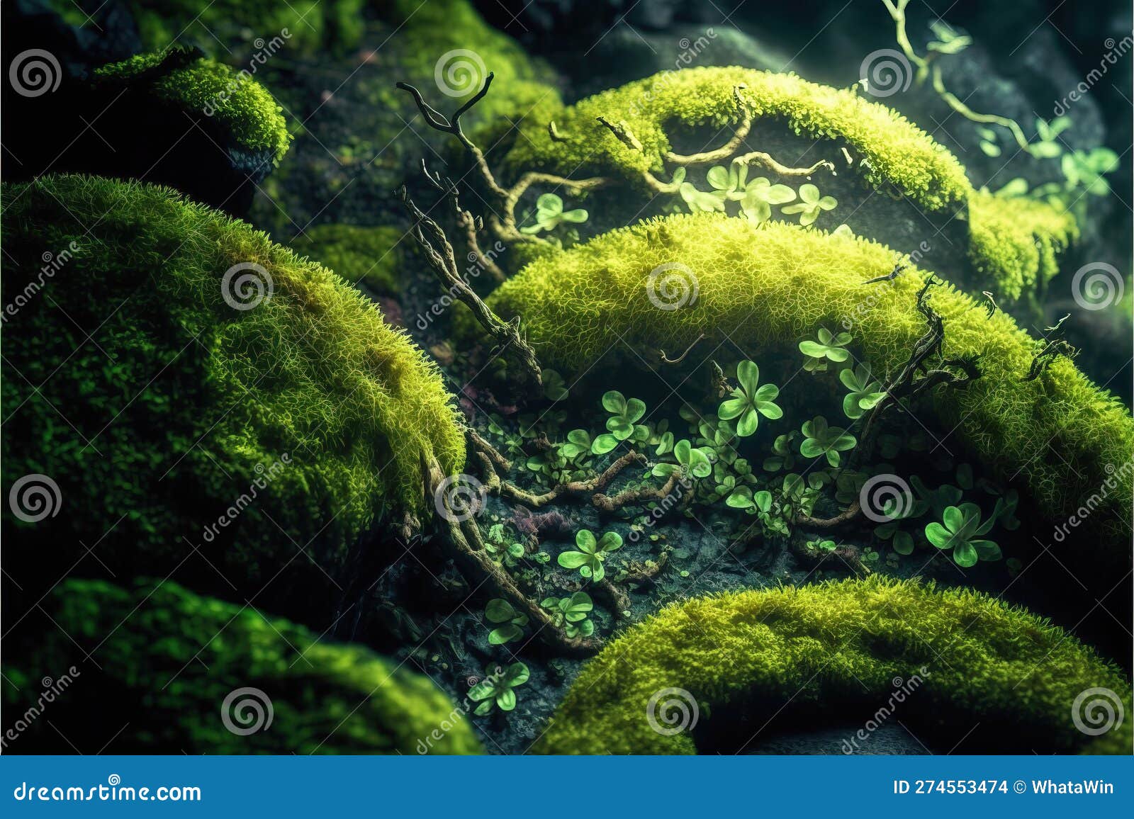 Beautiful Green Moss Texture. Green Abstract Background. Generative ...
