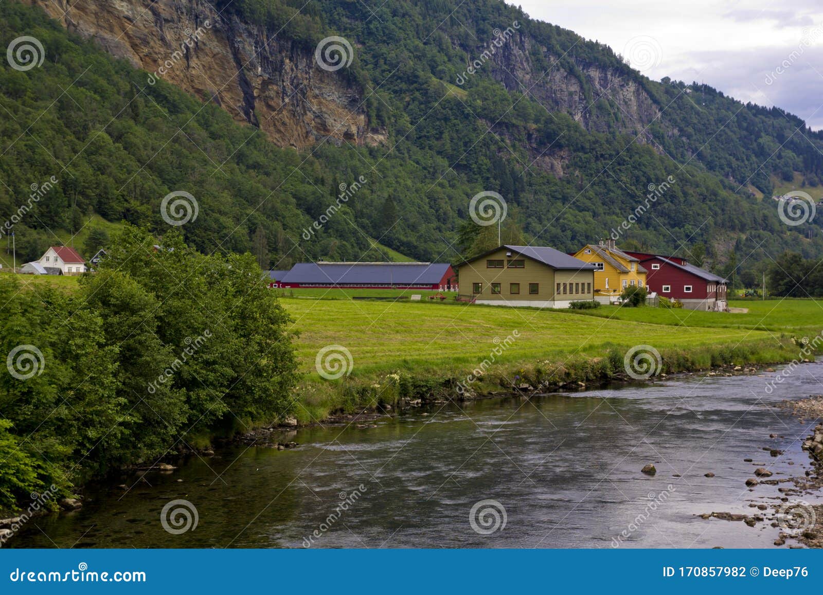 Beautiful Scene in the Mountains in Norway Stock Photo - Image of green ...
