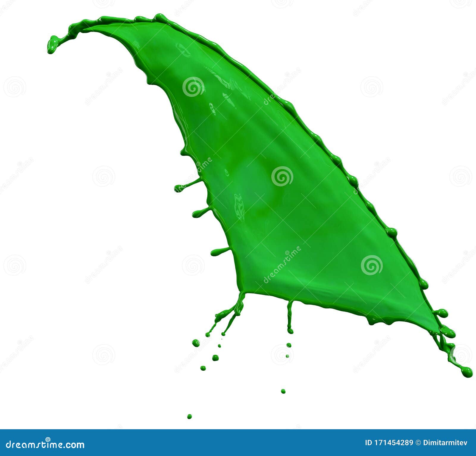 Beautiful Green Paint Splash Isolated on White Background Stock Image ...