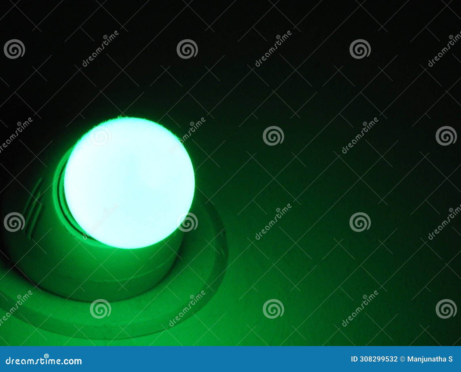 Beautiful Green and Red Color Light Bulb with Black Background Stock ...