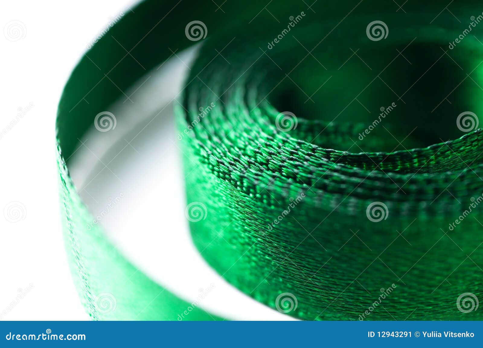 Beautiful Green Ribbon Isolated Stock Image - Image of gift, concept ...