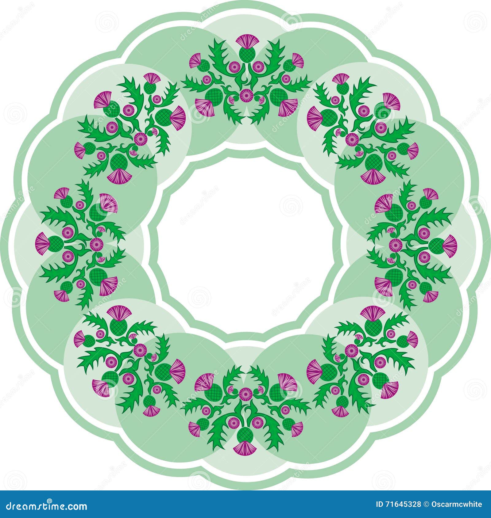 Beautiful Green Round Vignette in Celtic Style Stock Vector ...