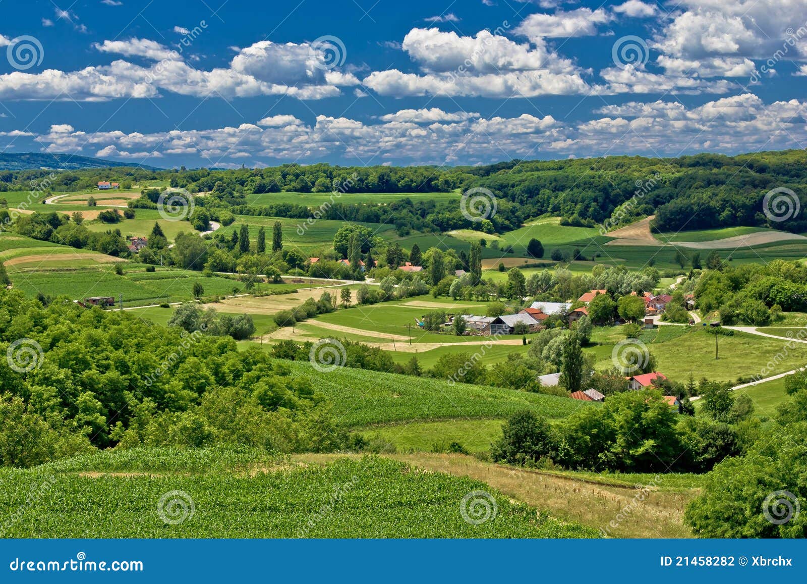 Beautiful Green Scenery Landscape in Spring Time Stock Photo - Image of ...