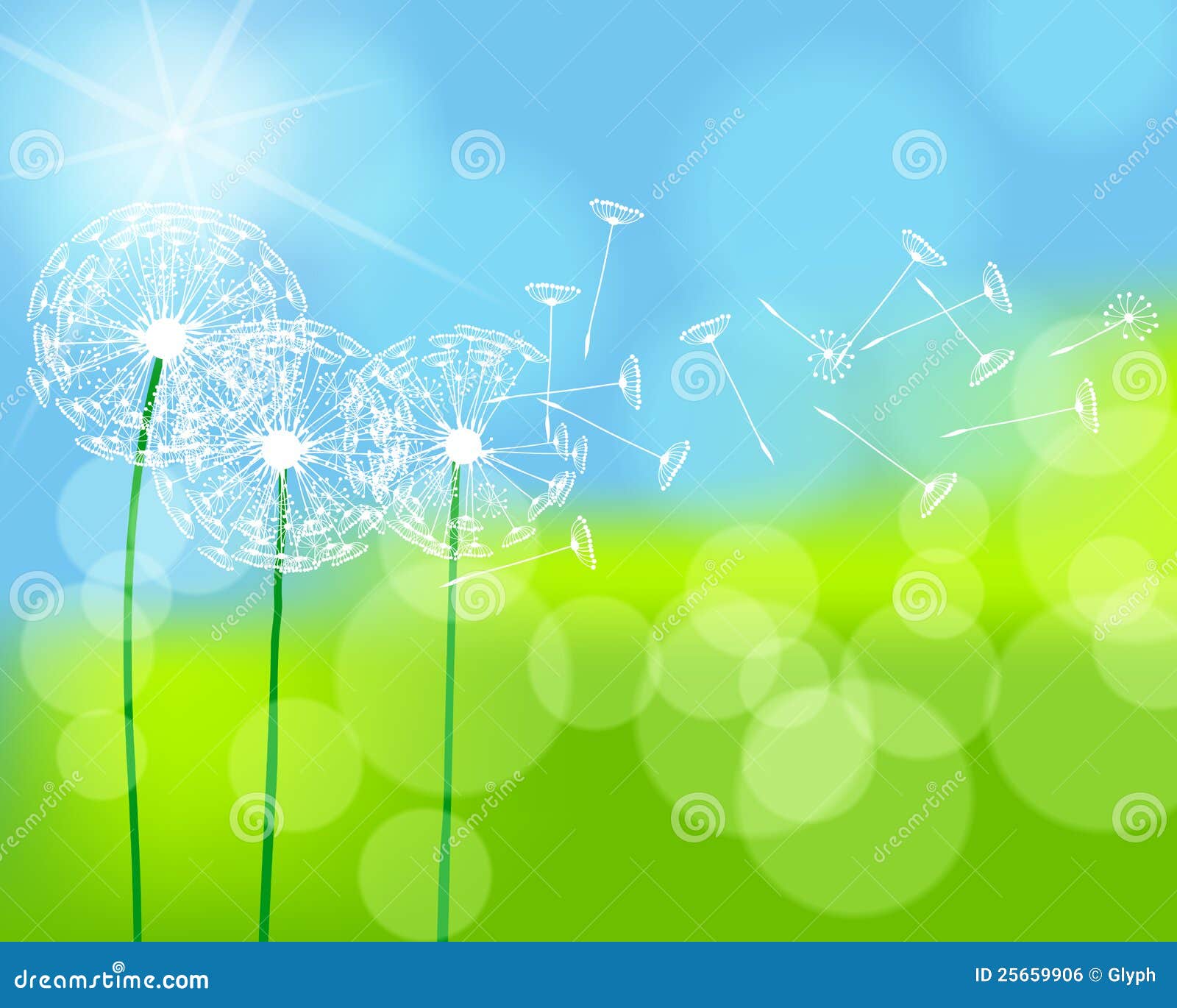 Beautiful Green Spring Meadow Stock Vector - Illustration of glow ...