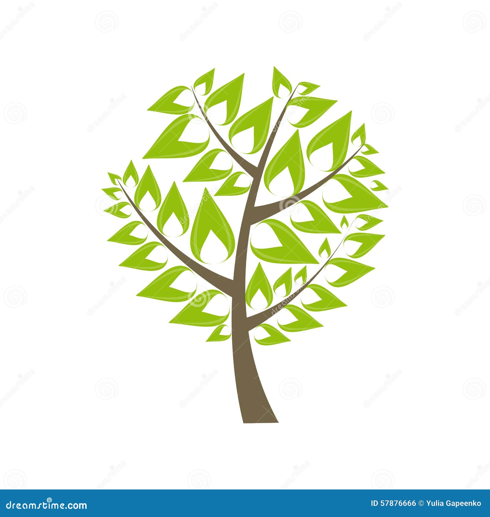 Beautiful Green Tree Icon on a White Background Stock Vector ...