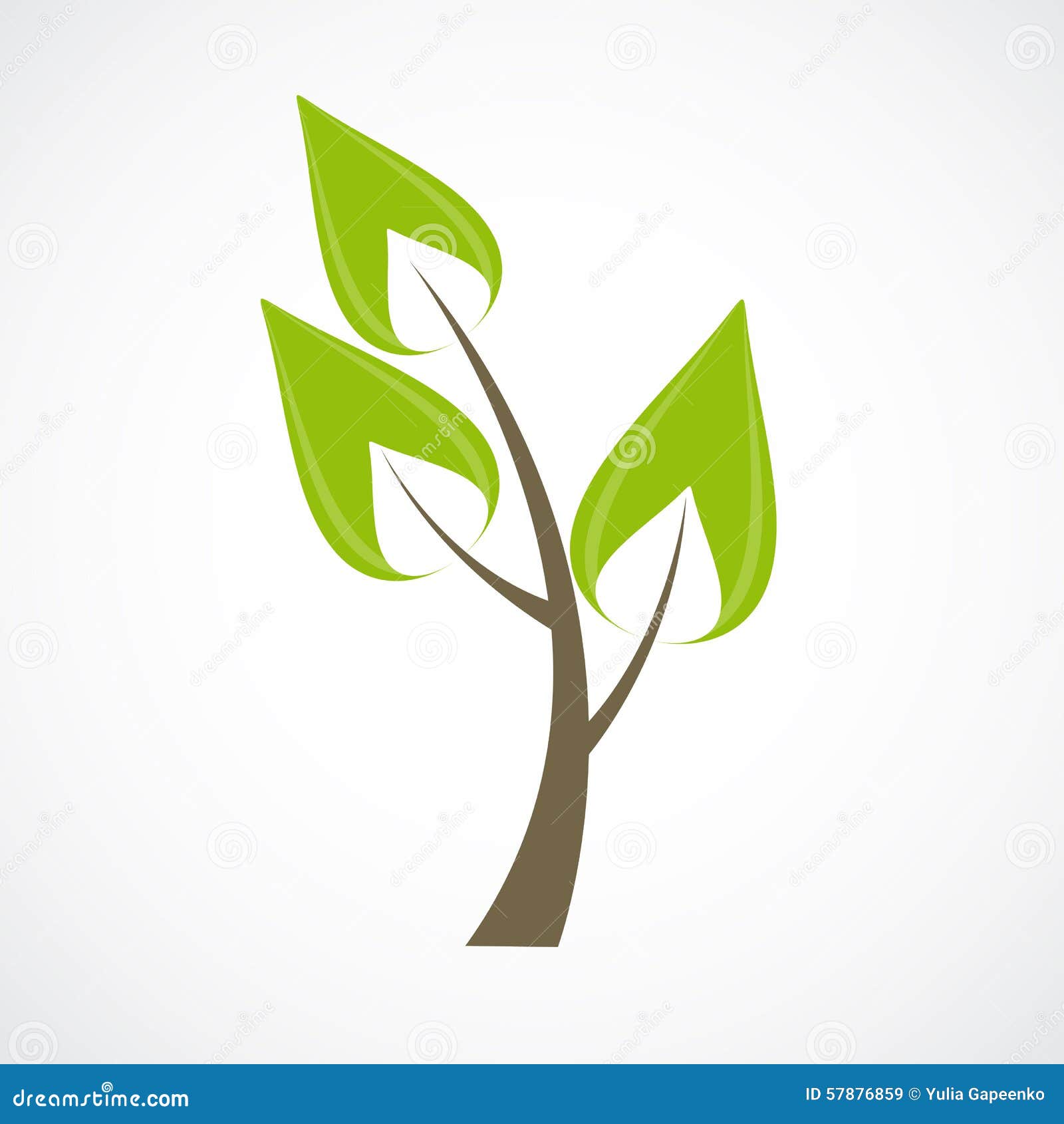 Beautiful Green Tree Icon on a White Background Stock Vector ...