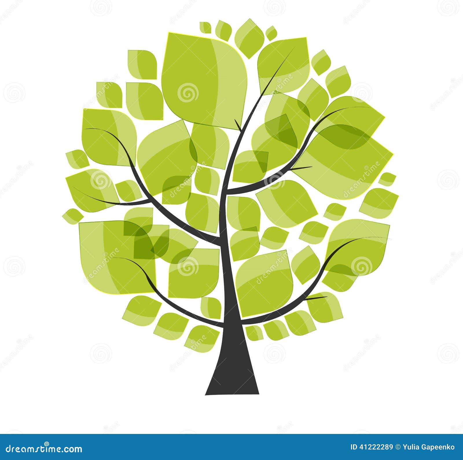 Beautiful Green Tree on a White Background Vector Stock Vector ...