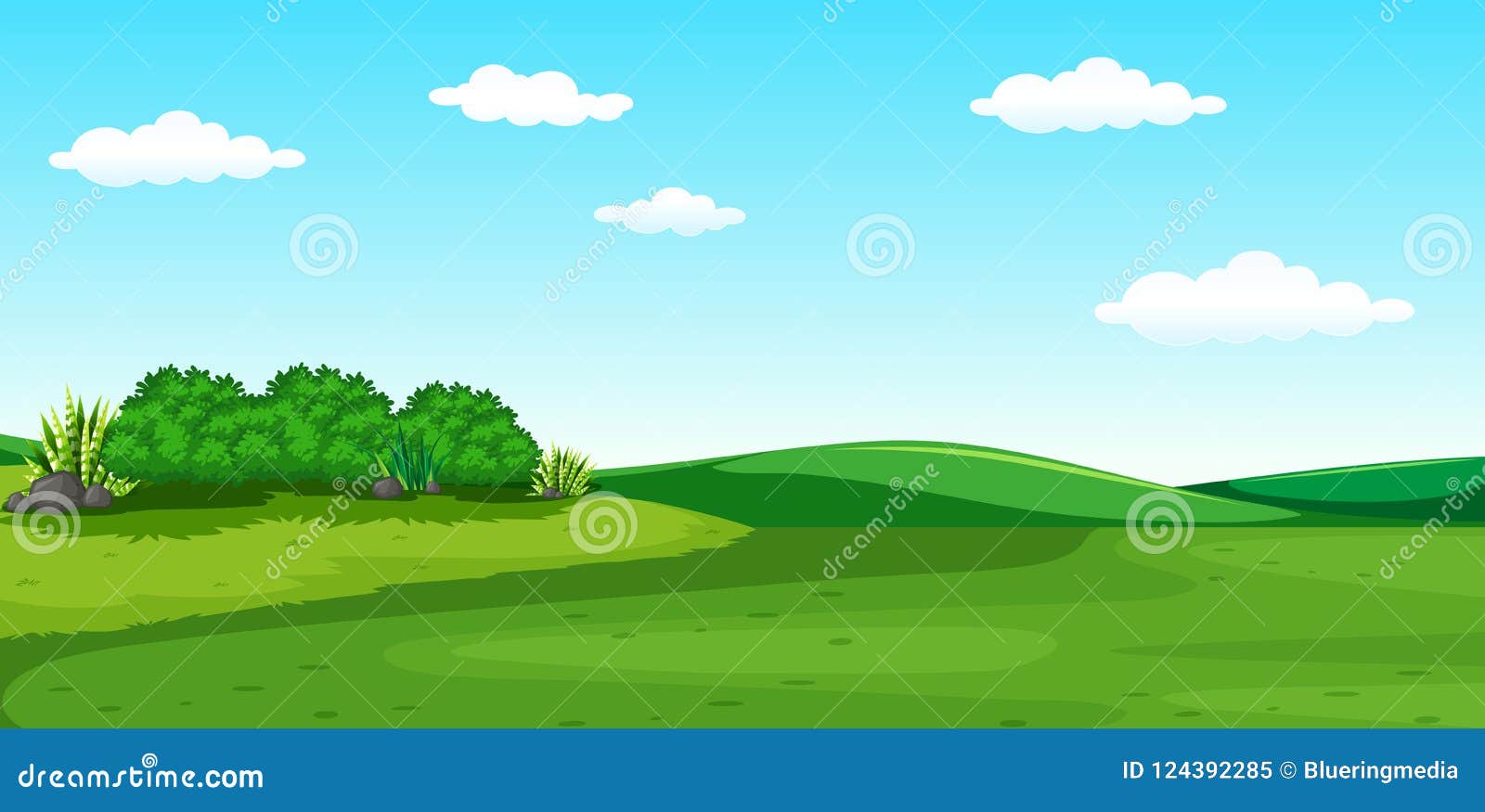 A Beautiful Greenery Scenery Stock Vector - Illustration of scenery ...