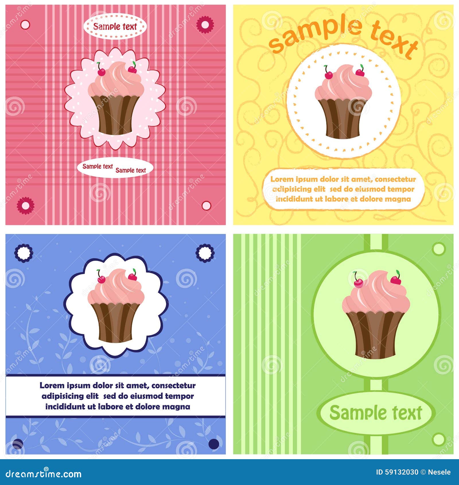 Beautiful Greeting Labels, Cards Stock Vector - Illustration of ...