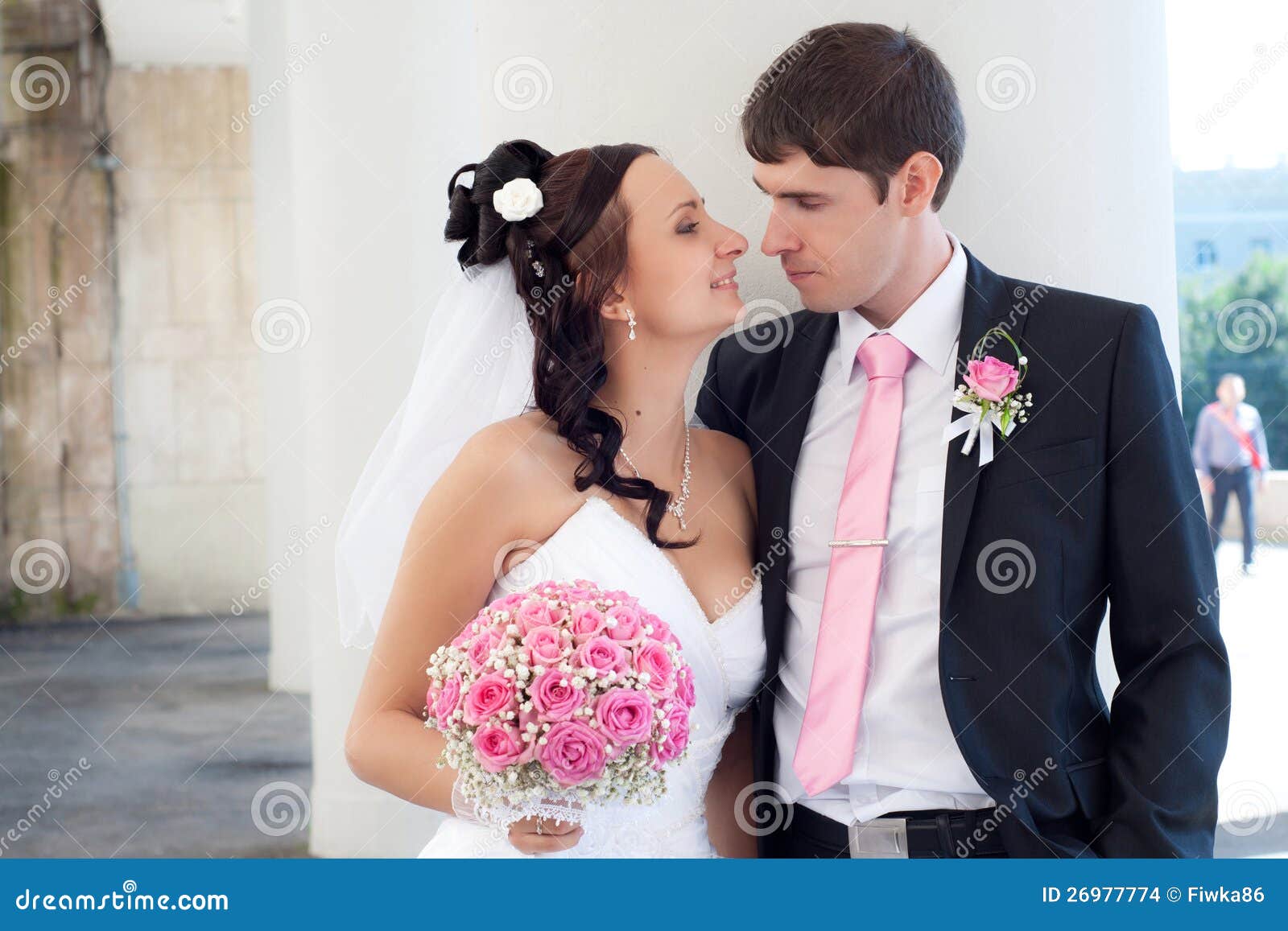 Beautiful groom and bride stock photo. Image of cheerful - 26977774