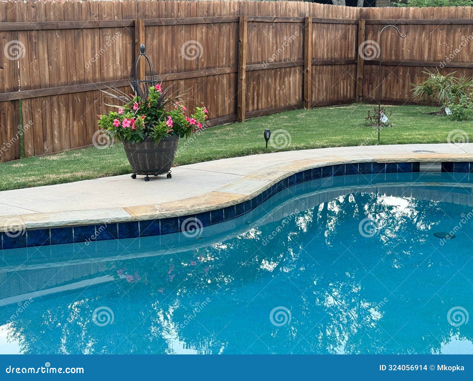 Beautiful in-ground Swimming Pool in a Residential Backyard Stock Photo ...