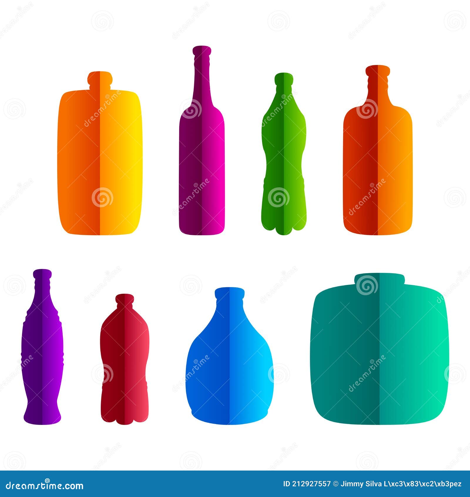 A Beautiful Group of Bottles Made with Abstract Technique Stock ...