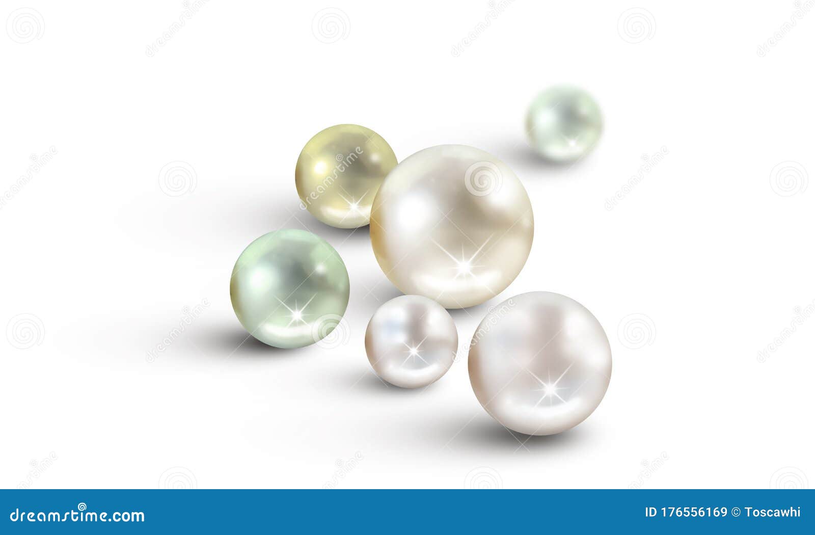 A Beautiful Group of Colour Pearls of Different Sizes Stock ...